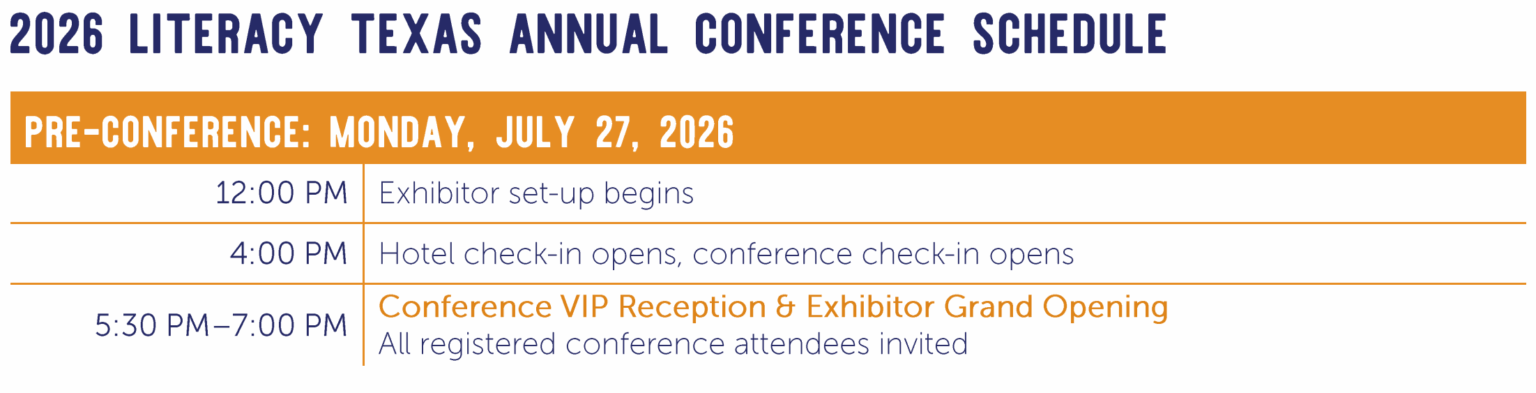 Schedule & Program - Literacy Texas