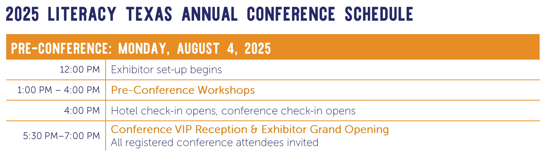 Schedule & Program - Literacy Texas