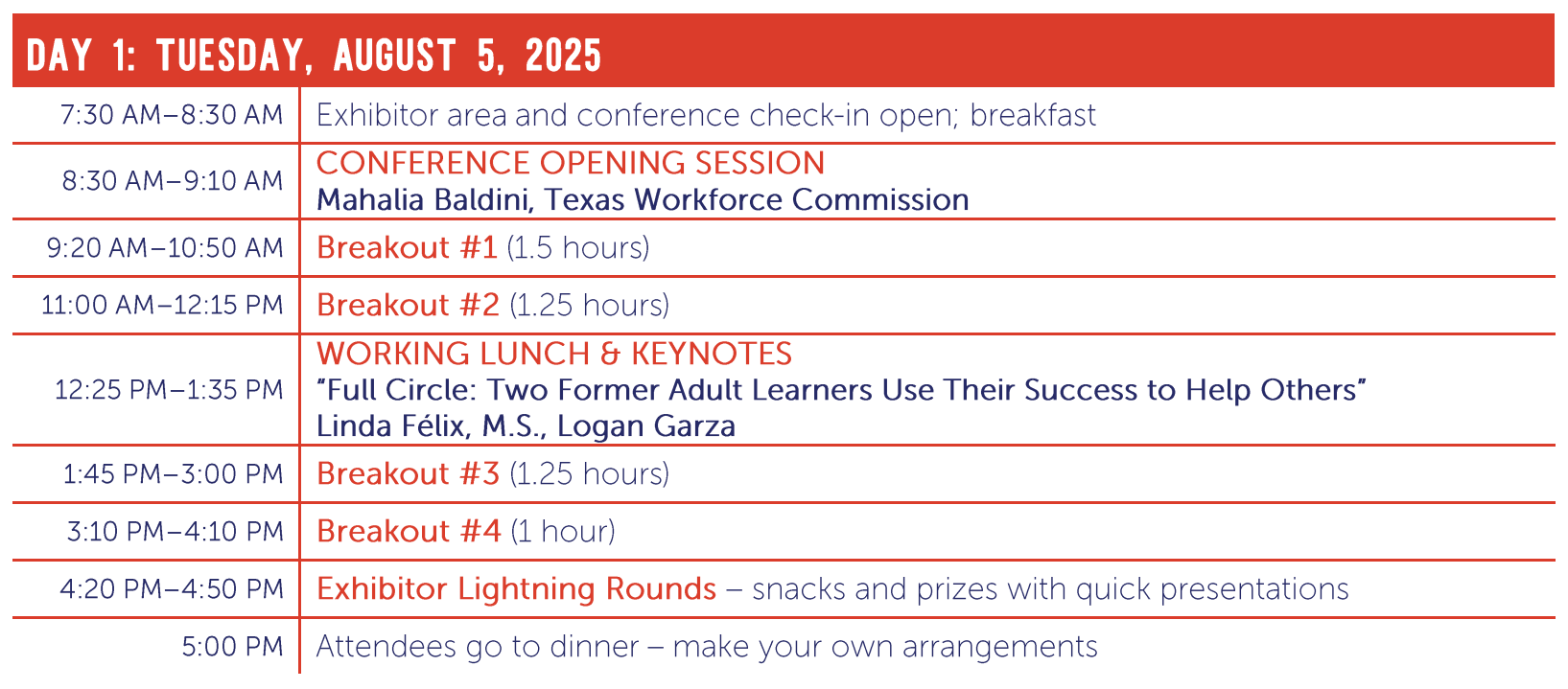 Schedule & Program - Literacy Texas