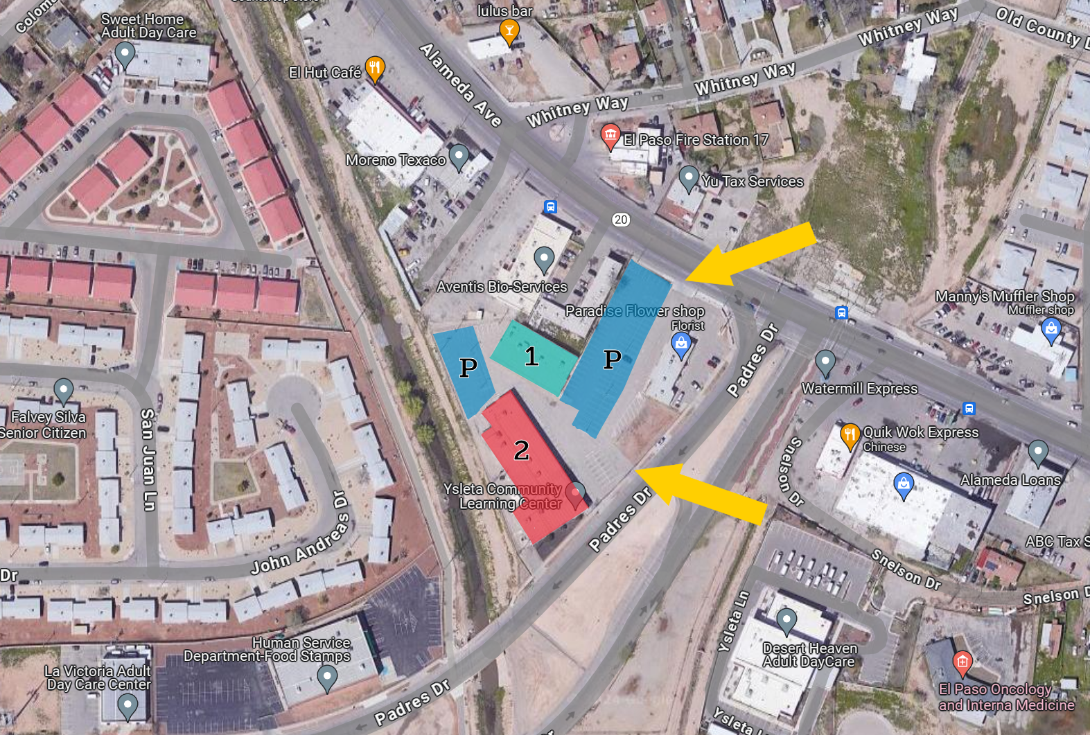 Map and Parking - Ysleta Community Learning Center - Literacy Texas