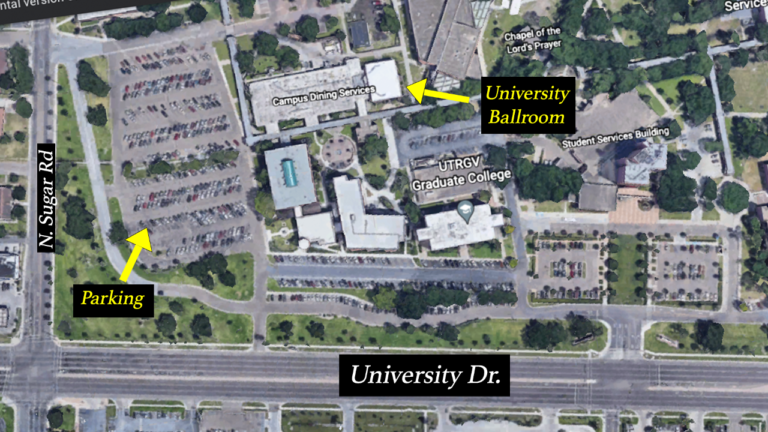Map and Parking - UTRGV Ballroom - Literacy Texas